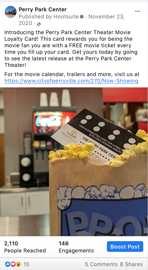 Perry Park Center Facebook Posts – Natalie King